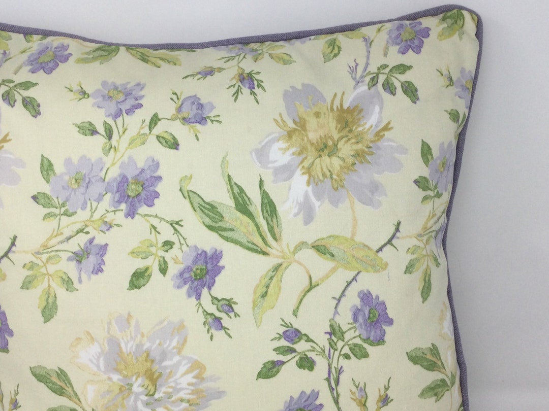 16 Laura Ashley Emile Camomile & Purple Rose Handmade Cushion Cover ...
