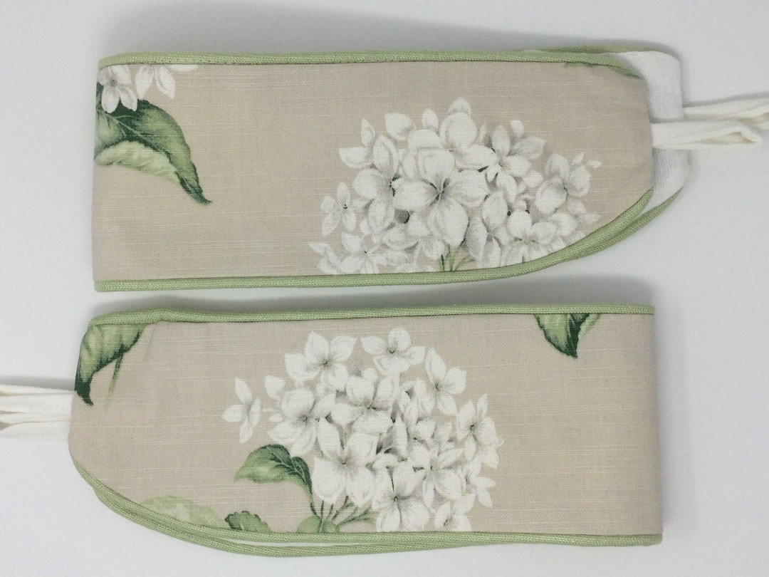 Laura Ashley Heligan Hydrangea Linen Handmade Pair of Curtain Tie Backs ...