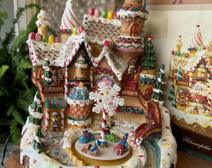 Vintage Cracker Barrel Fiber-optic Light Gingerbread Christmas House ...