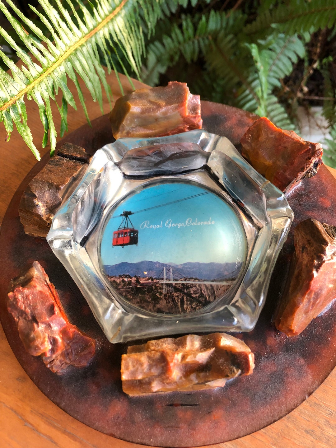 Vintage Royal Gorge Colorado Rock Air Tram Souvenir Ashtray Decoration
