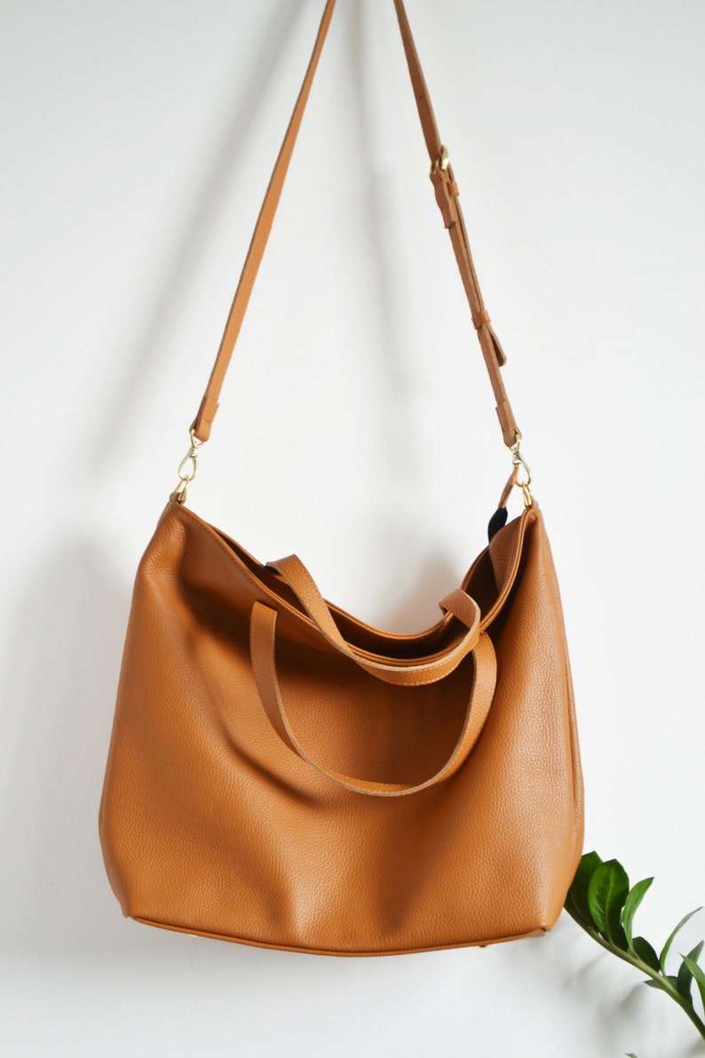 TAN LEATHER TOTE Tan Leather Bag Camel Brown Leather Tote - Etsy