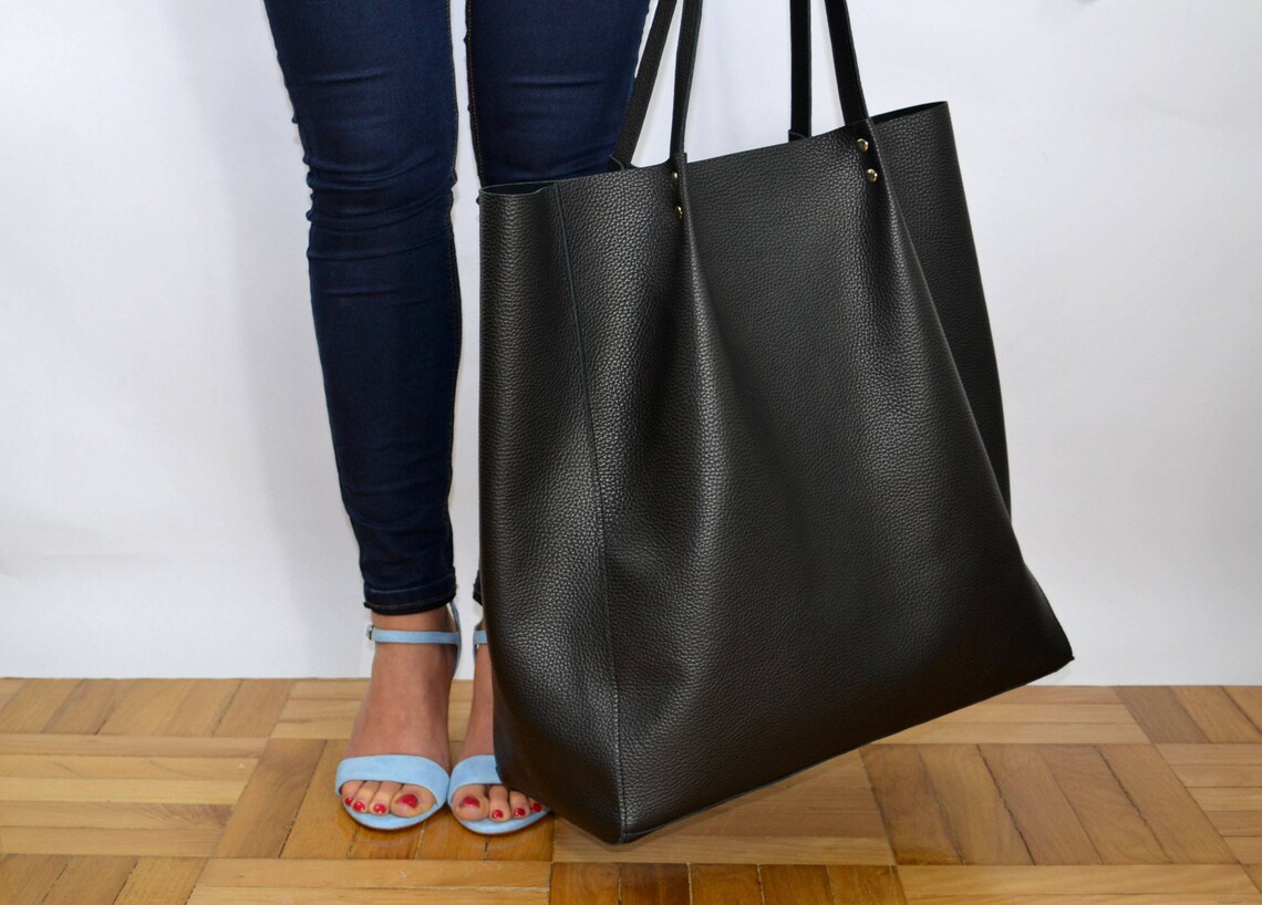 Oversized Tote Large Leather Purse Lazy Bag Leather - Etsy