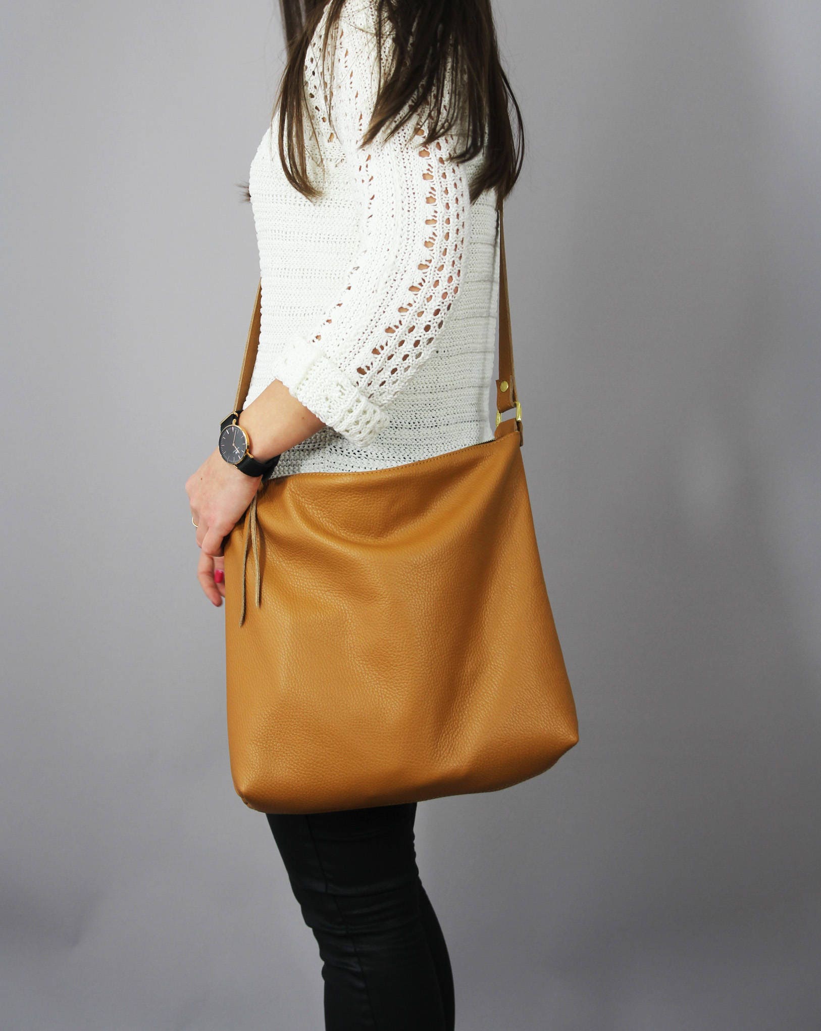 LEATHER HOBO BAG Leather Bag Women Leather Handbag Brown - Etsy