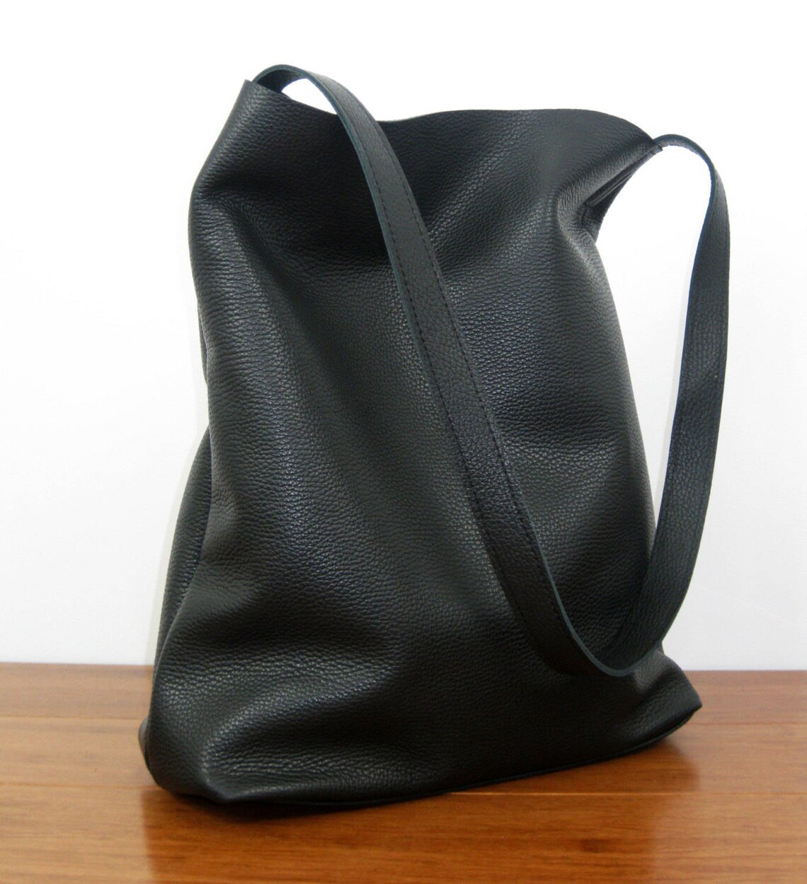 Black Leather Crossbody Bag, Leather Hobo Bag, Shoulder Bag, Italian ...