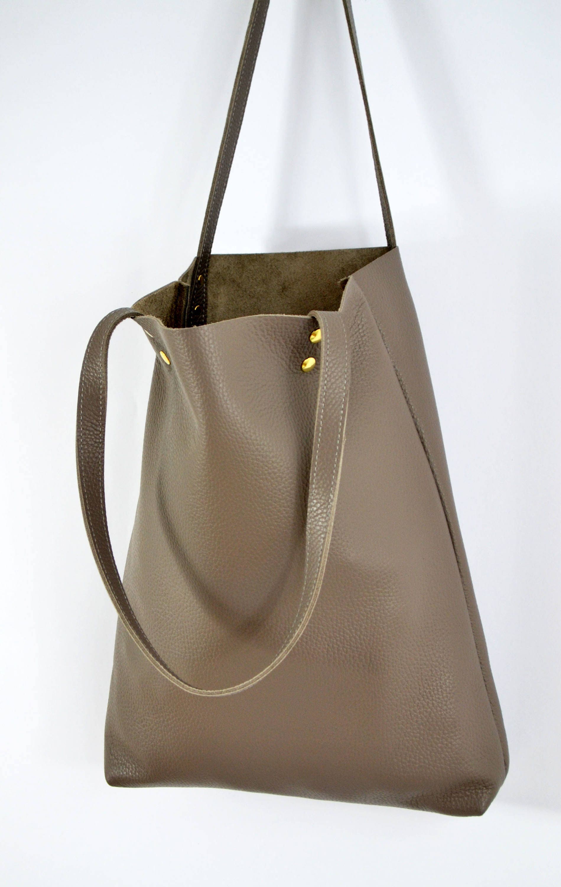 SIMPLE TOTE Bag Everyday Leather Tote Leather Laptop Bag - Etsy
