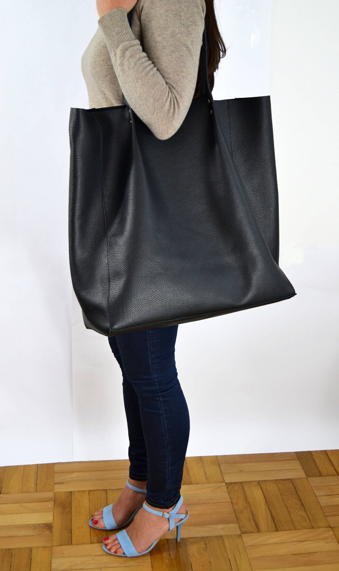 Oversized Tote Large Leather Purse Lazy Bag Leather - Etsy