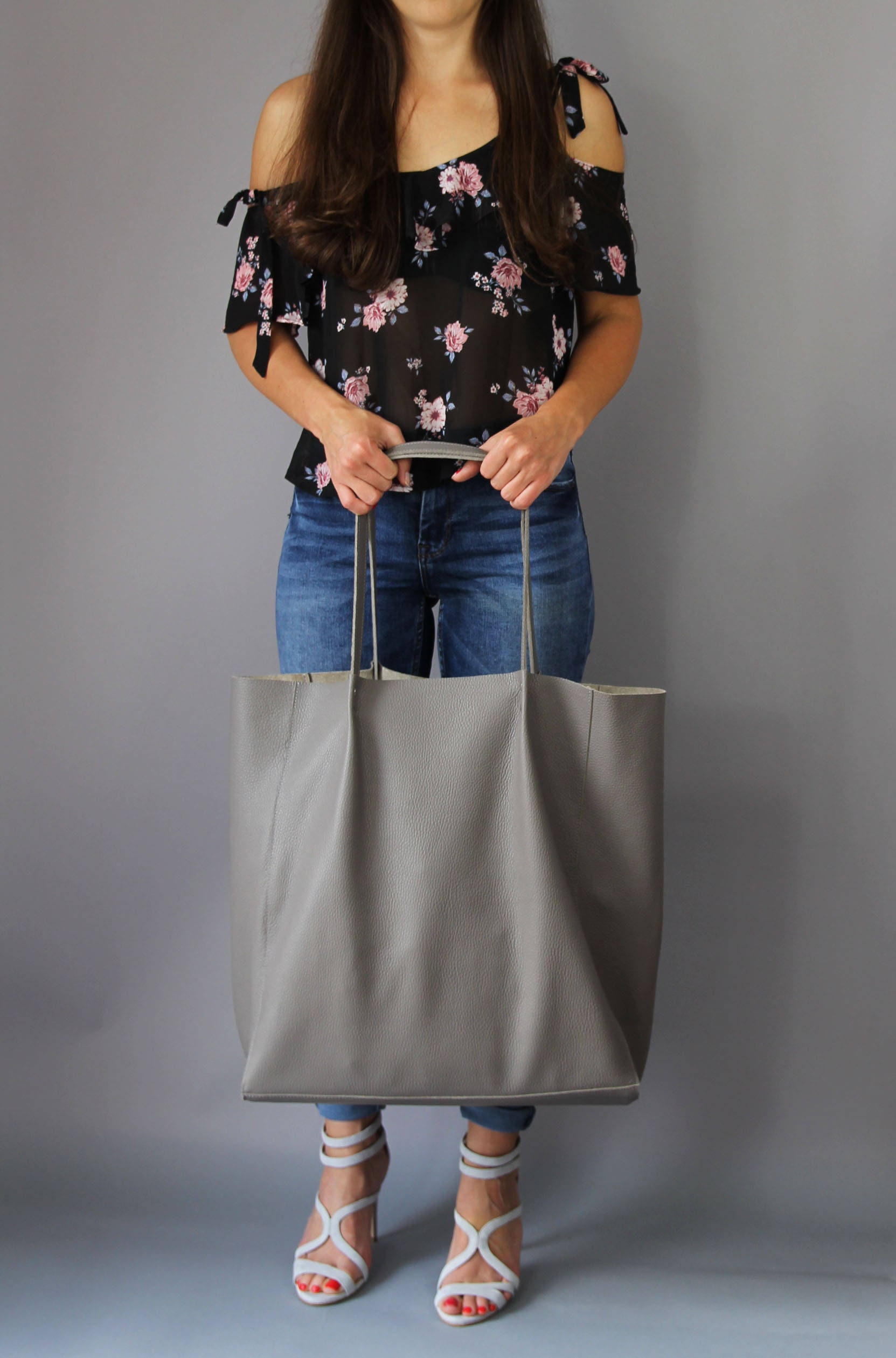 Oversized Tote Large Leather Purse Lazy Bag Leather - Etsy