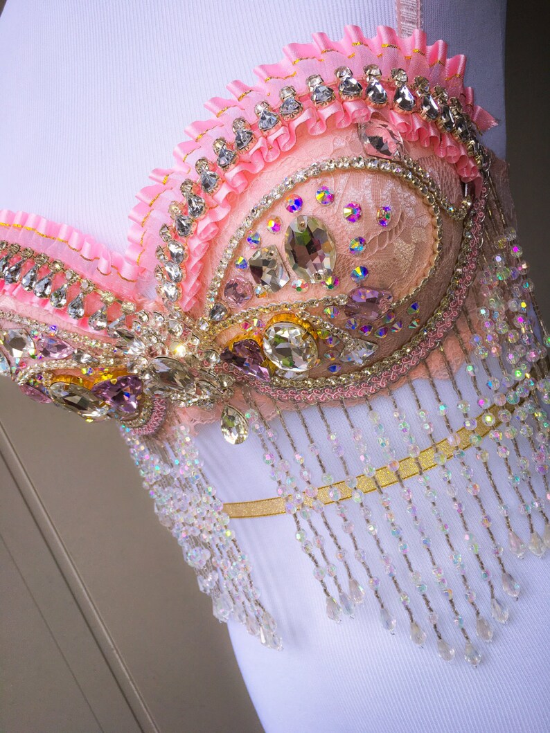 Pink Rave Bra Marie Antionette Bra Kawaii Style Lolita Edc Outfit ...