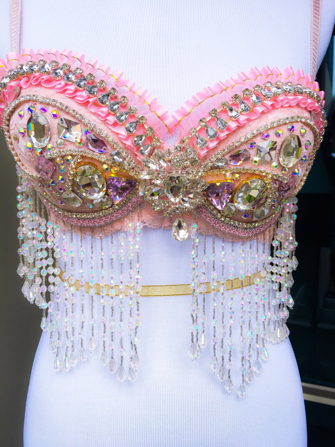 Pink Rave Bra Marie Antionette Bra Kawaii Style Lolita Edc Outfit ...