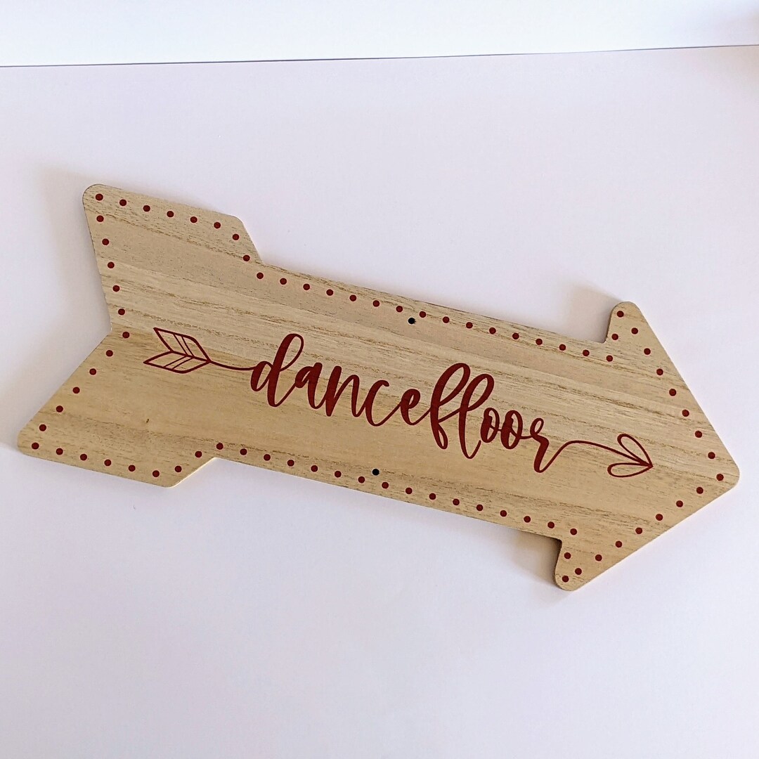 Large Wooden Directional Sign - Dancefloor | Wedding Decoration ...