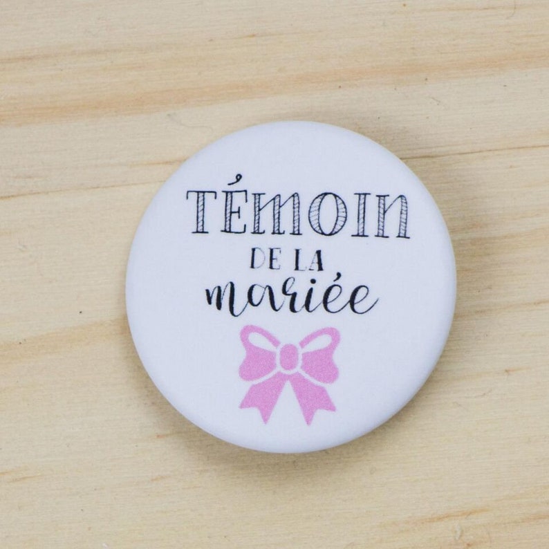 Badge mariage Témoin de la mariée - Etsy France