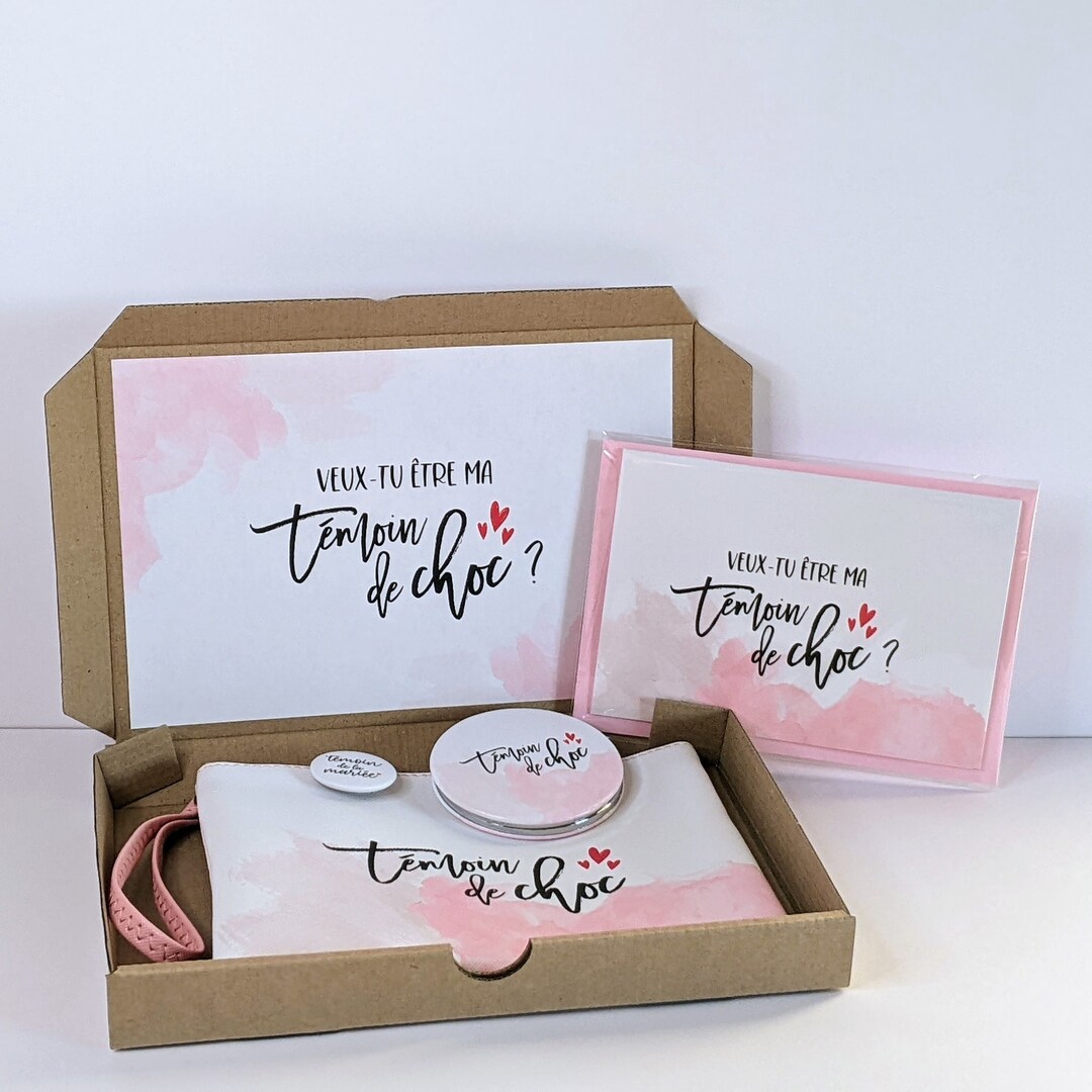 Wedding Witness Box Wedding Witness Request Box of 4 Accessories: Pouch ...