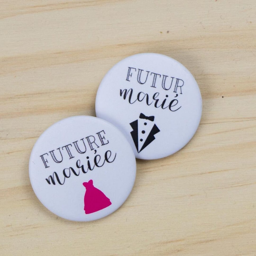 2 Badges mariage Future mariée Futur marié - Etsy 日本