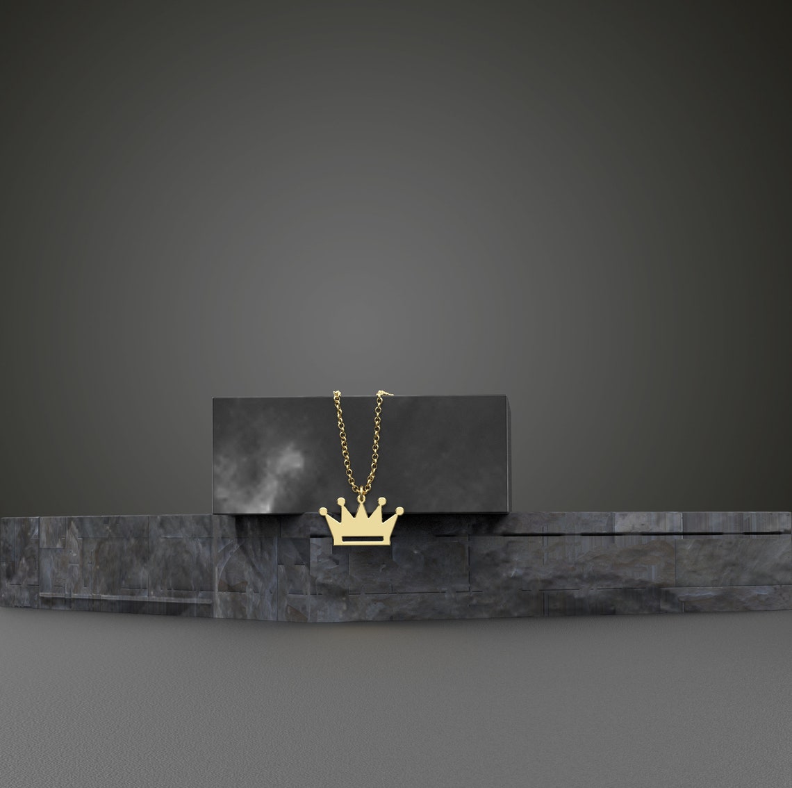 14k Tiny Solid Gold Crown Necklace 14k Yellow Gold Crown - Etsy