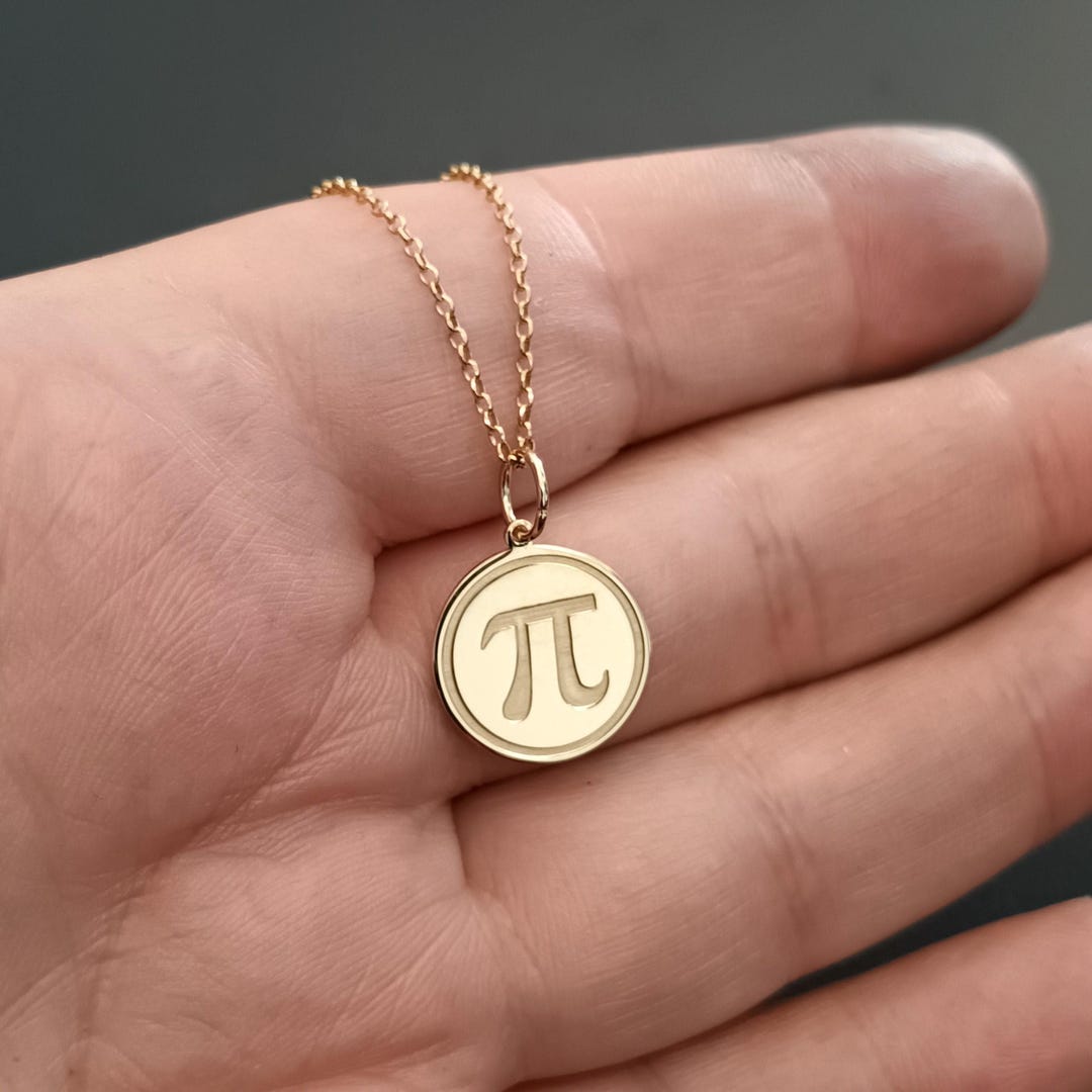 14k Personalized Gold Pi Necklace, Personalized Pi Symbol Necklace ...