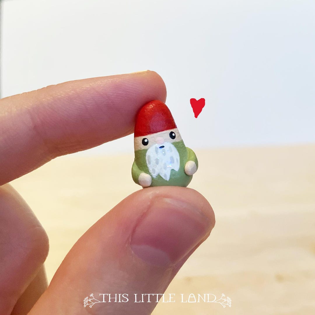 Very Little Gnome Desk Buddy | Red | Gnome Figurine | Clay Gnome | Mini ...