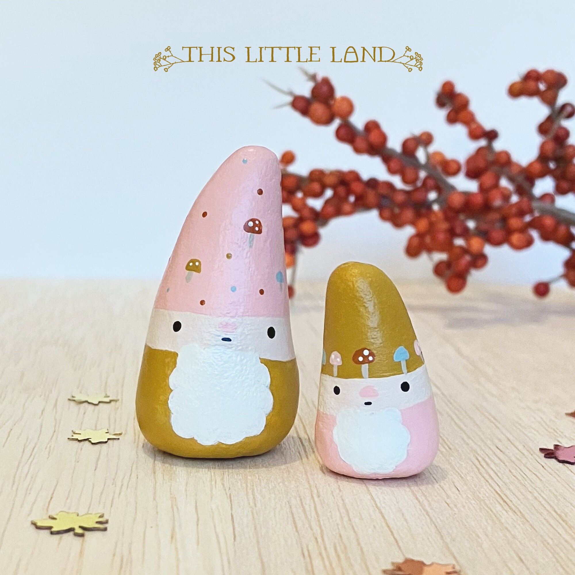Little Gnome Desk Buddy | Mushroom | Gnome Figurine | Clay Gnome ...