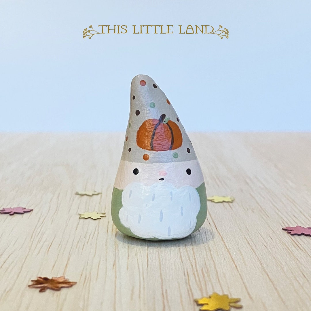 Little Gnome Desk Buddy | Pumpkin | Gnome Figurine | Clay Gnome ...