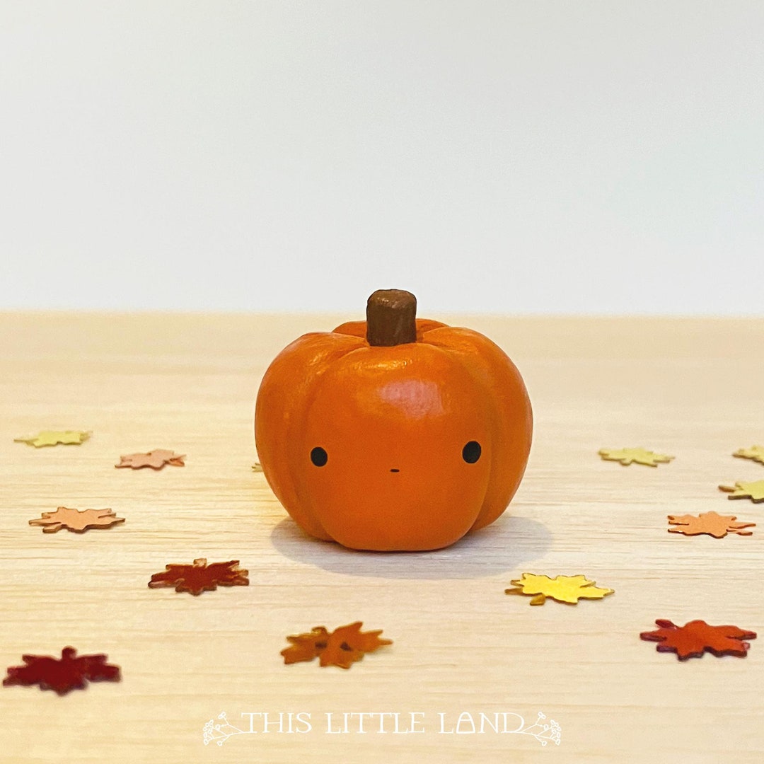 Little Pumpkin Desk Buddy Dark Orange Pumpkin Figurine Clay Pumpkin ...