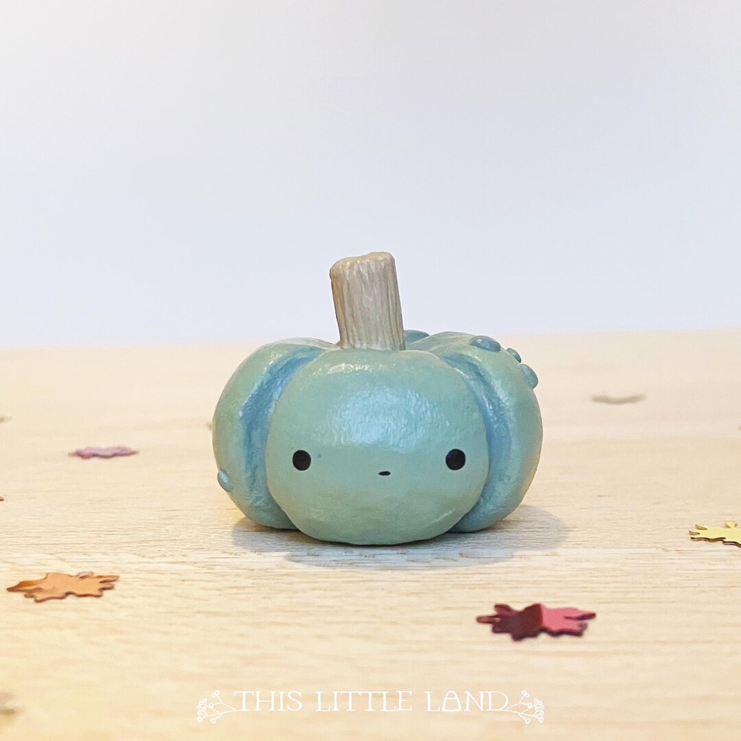 Little Pumpkin Desk Buddy | Blue | Pumpkin Figurine | Clay Pumpkin ...