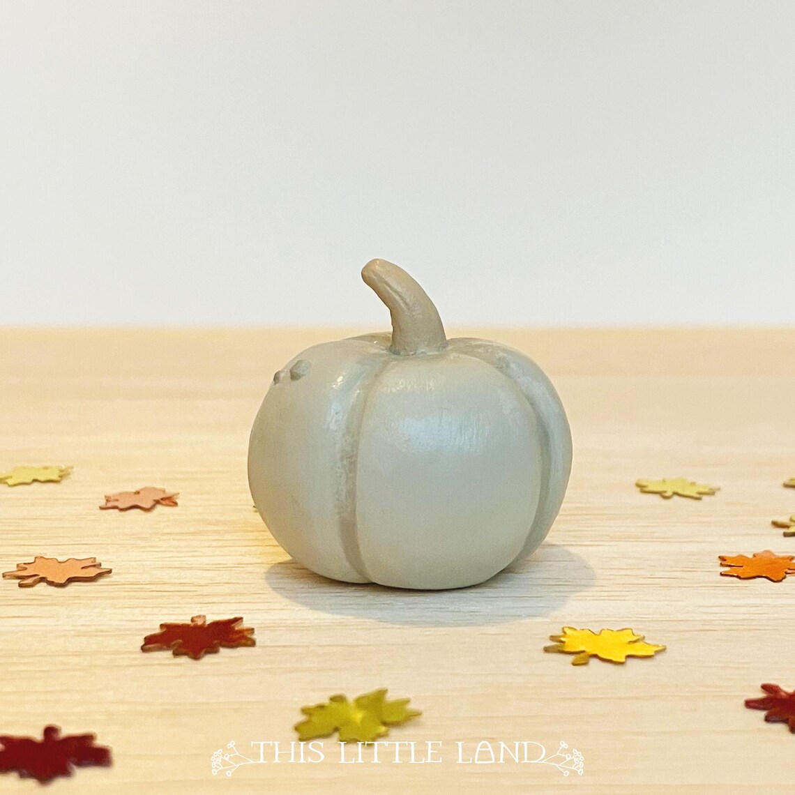 Little Pumpkin Desk Buddy | Gray | Pumpkin Figurine | Clay Pumpkin ...