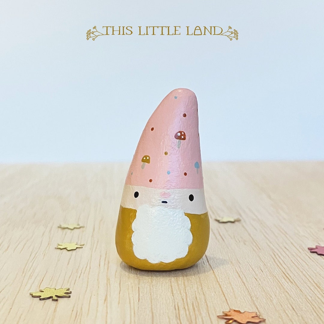 Little Gnome Desk Buddy | Mushroom | Gnome Figurine | Clay Gnome ...