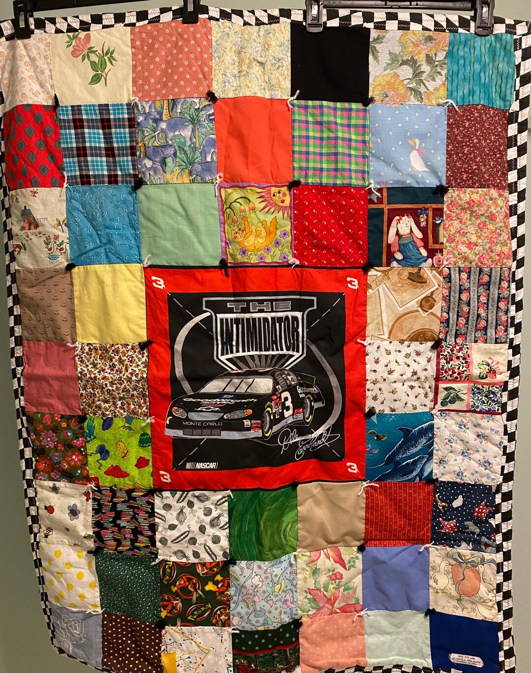 Handmade Dale Earnhardt the Intimidator NASCAR Racing Patchwork Quilt 3 ...