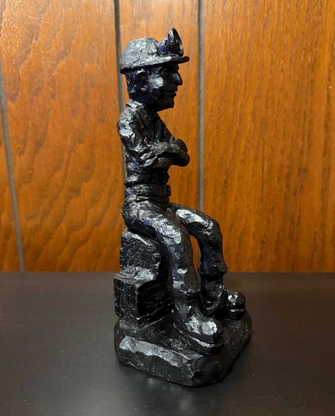 Vintage 1975 J. Kourey Coal Miner Carved Coal Figure - Etsy