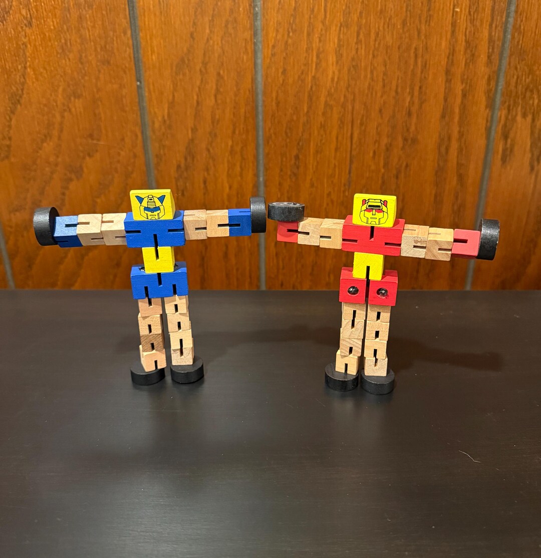 2 Wooden Fidget Transformers Twist and Lock Wood Toy - Etsy