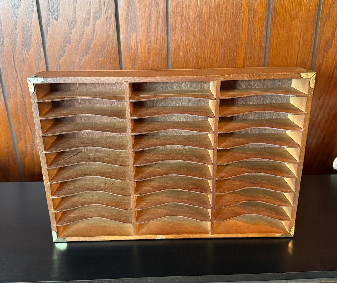Vintage Wood Cassette Tape Holder - Etsy