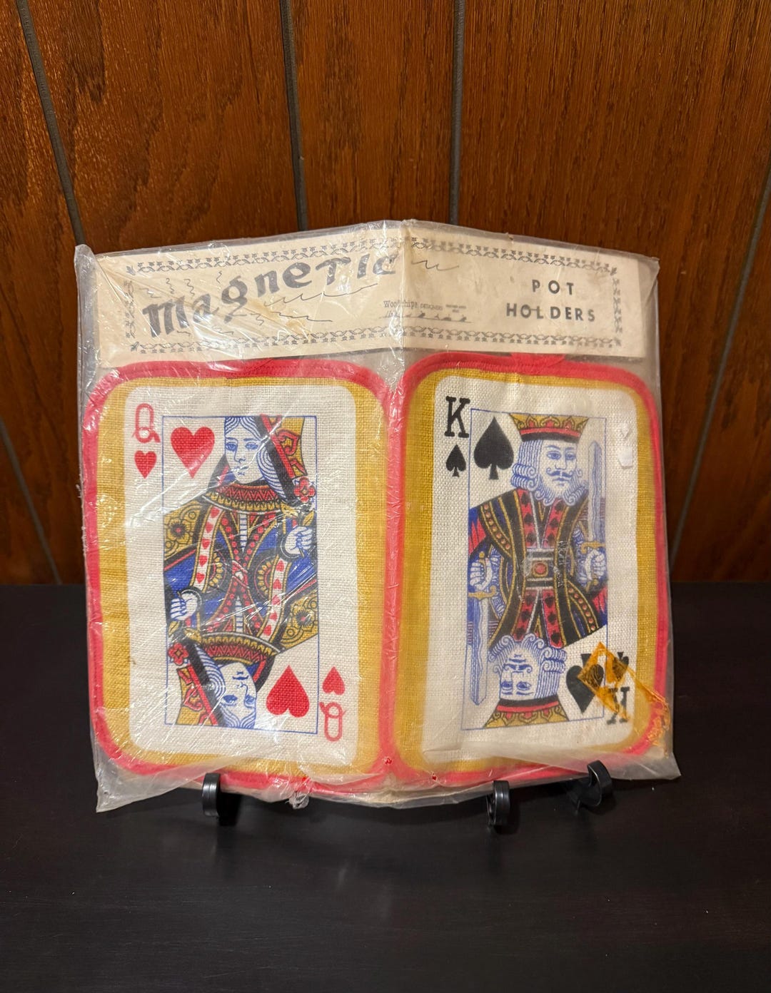 Pair of Vintage Magnetic Playing Card Pot Holders - Queen of Hearts ...