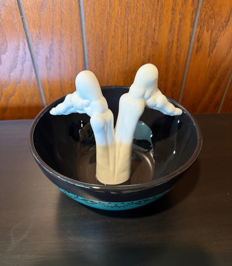 Kmart Totally Ghoul Green and Black Skeleton Feet Candy Bowl - Etsy