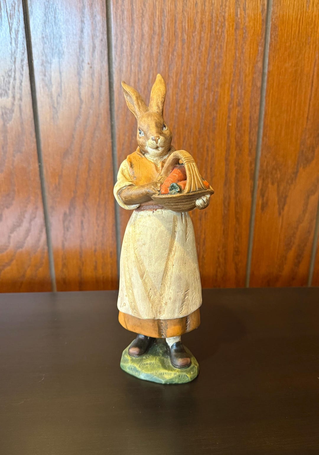 Tii Collections Resin Rabbit Woman With Basket of Carrots - 10" - Etsy