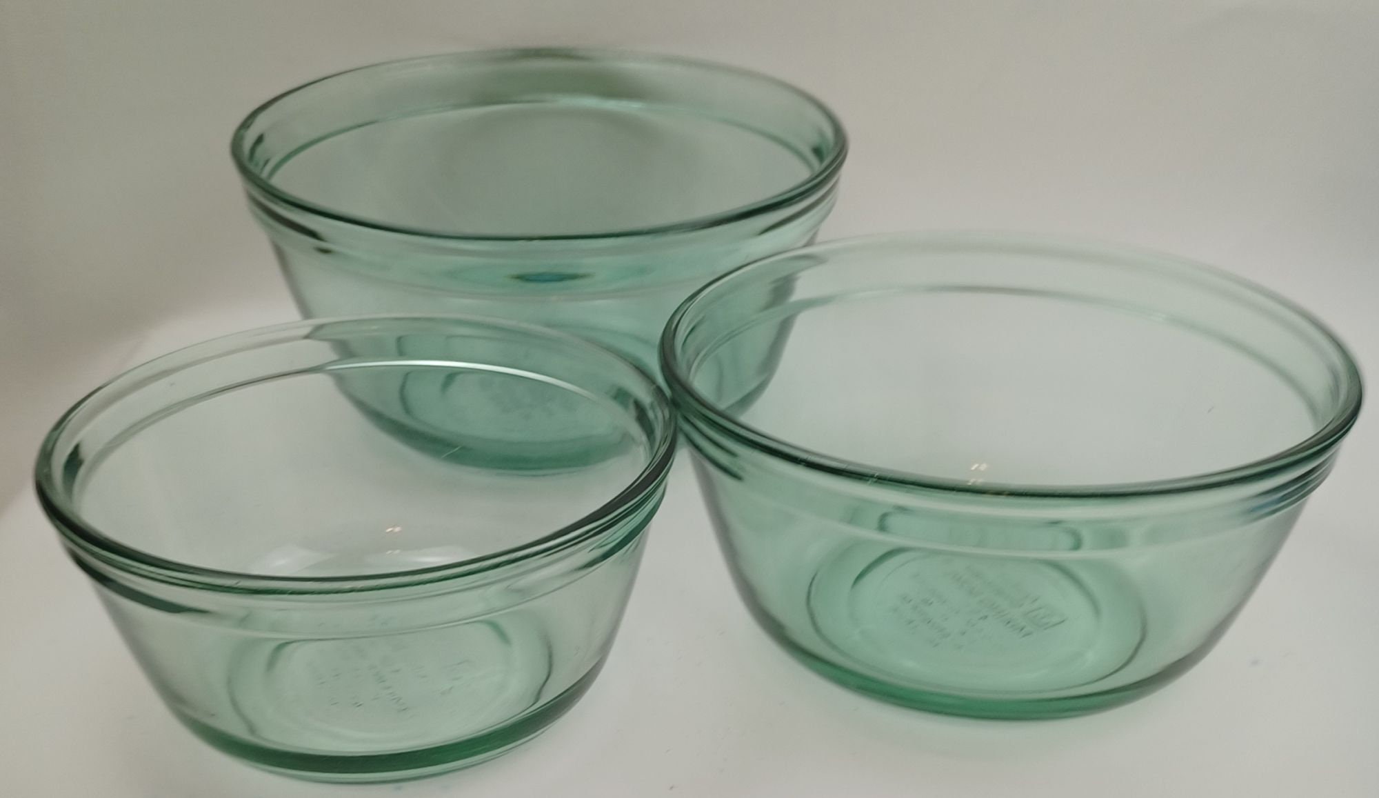 Set of 3 Mixing Bowls Nesting Anchor Hocking Green 1 Qt., 1.5 Qt,, 2.5 ...