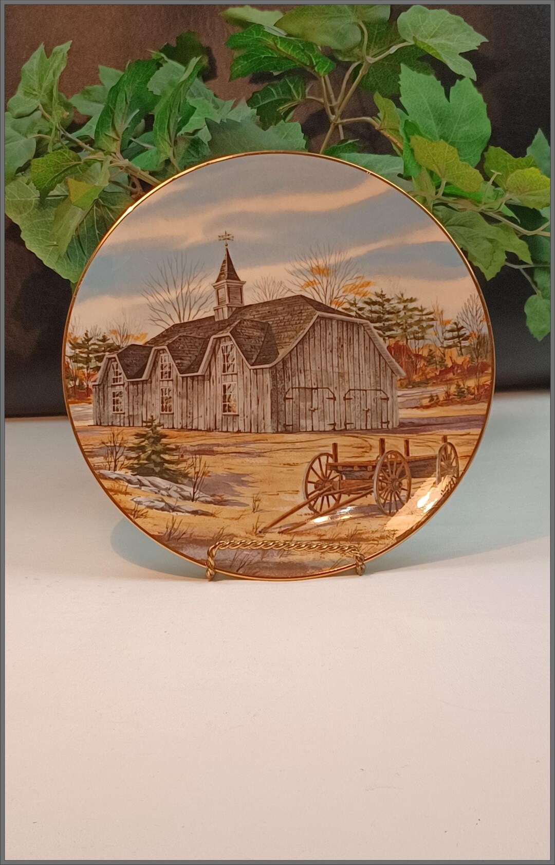 Victorian Barn Porcelain Collector Plate Franciscan the Vanishing ...