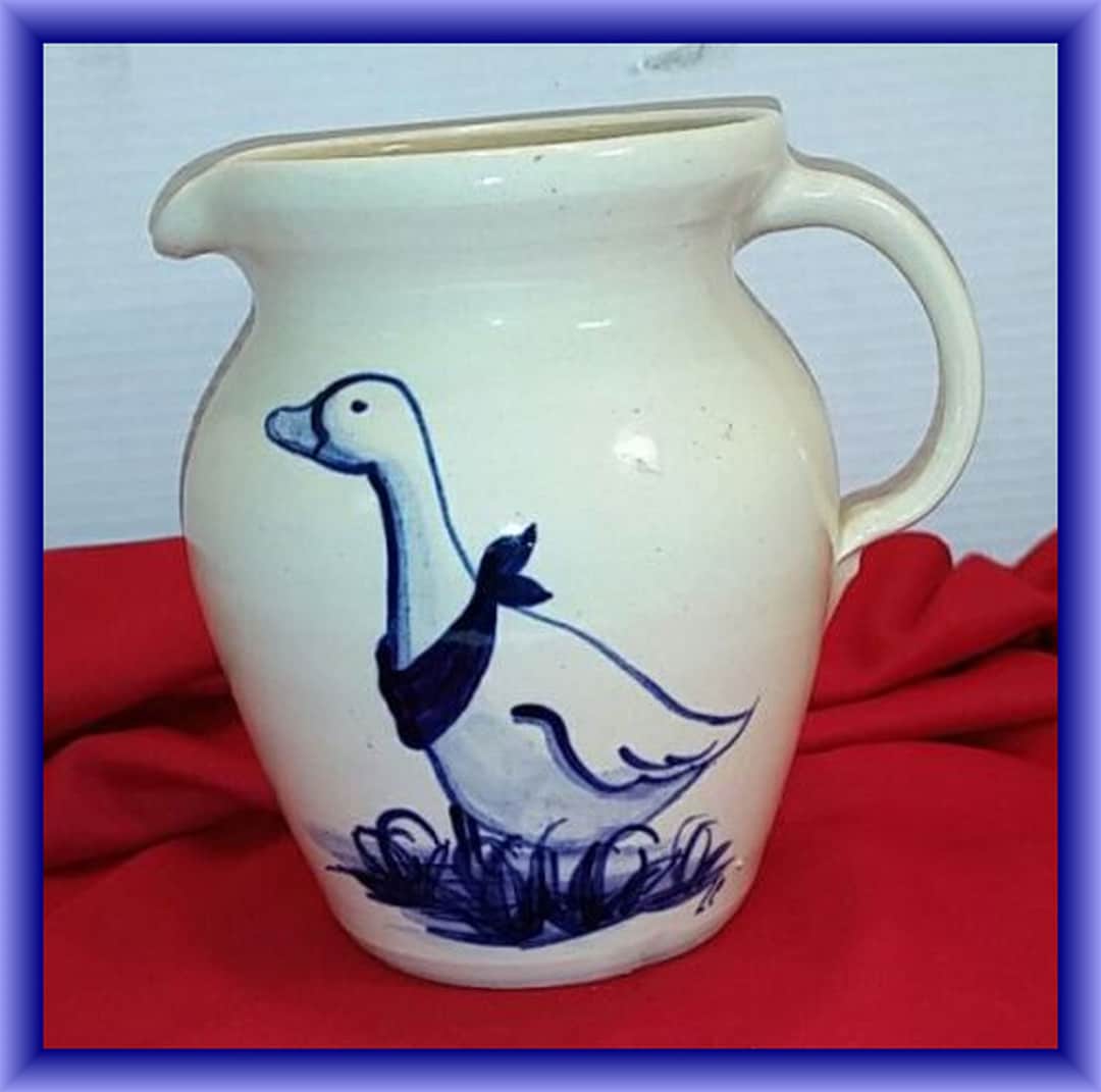 Casey Pottery 64 Ounce Pitcher Hand Turned Hand Pained Goose - Etsy