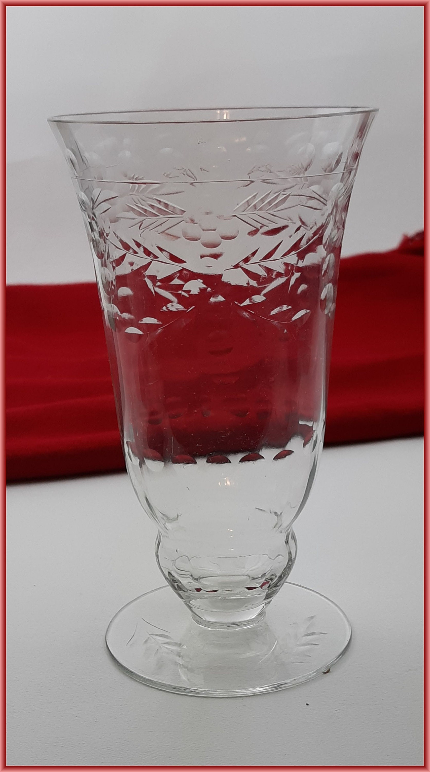 Beautiful, Vintage Panel Optic Floral Etched Parfait Glass - Etsy