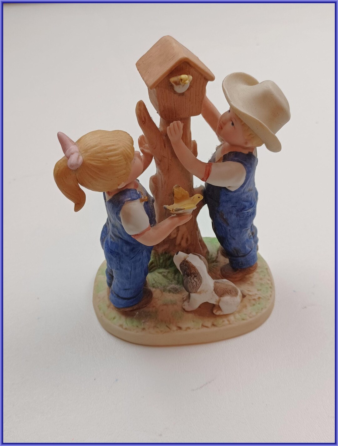Danny Debbie Birdhouse Birds Denim Days Porcelain Figurine Homco #8888 ...