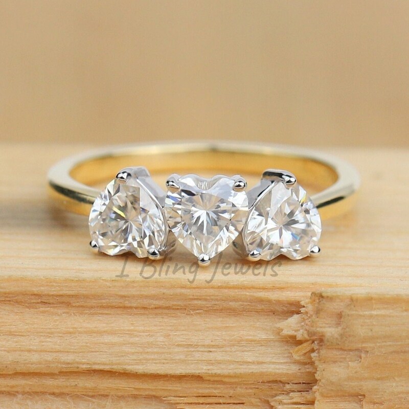 Heart Wedding Rings - Etsy