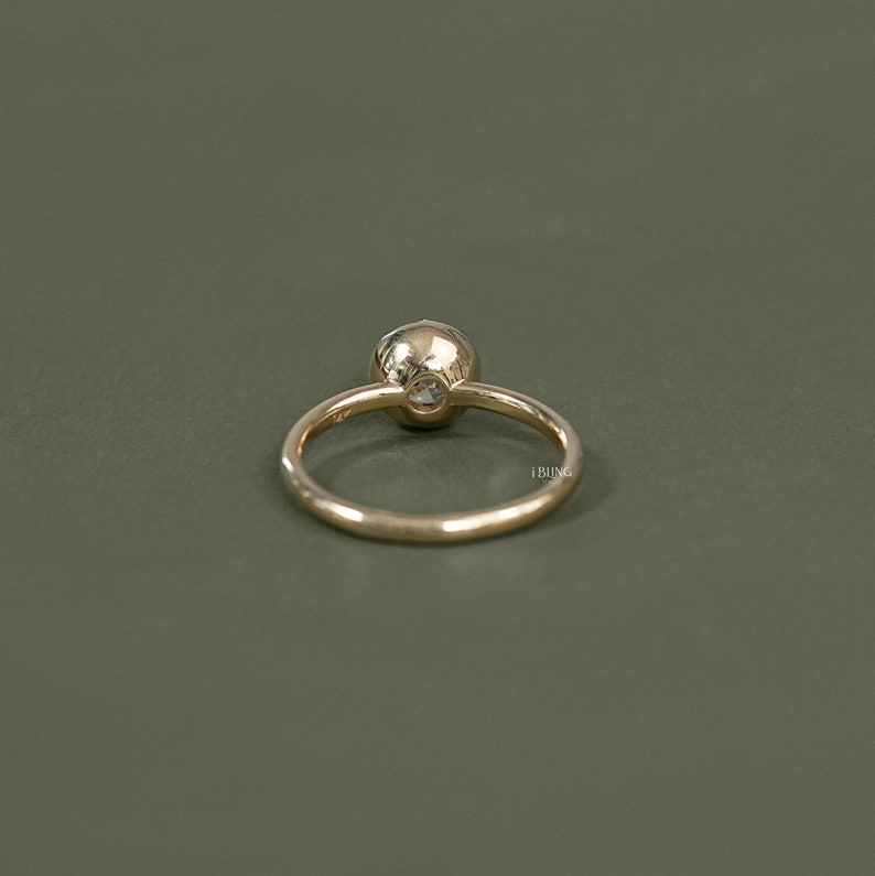 1.00 CT Old European Round Lab Diamond Ring / 14K Yellow Gold Solitaire ...