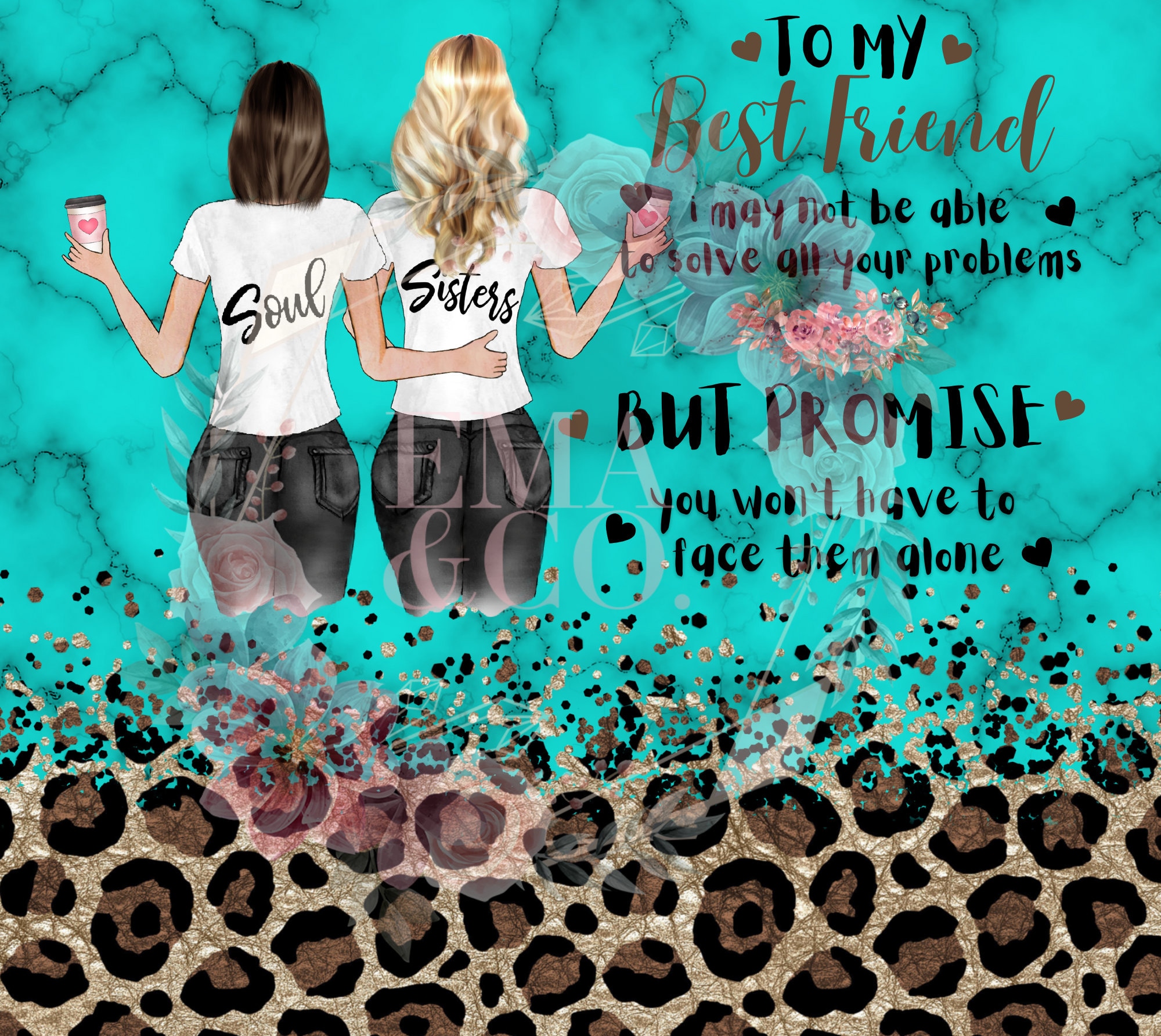 Best Friends File Only - 20 Oz Sublimation Tumbler Wrap -PNG Digital ...