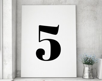 Number 5 Poster | Etsy