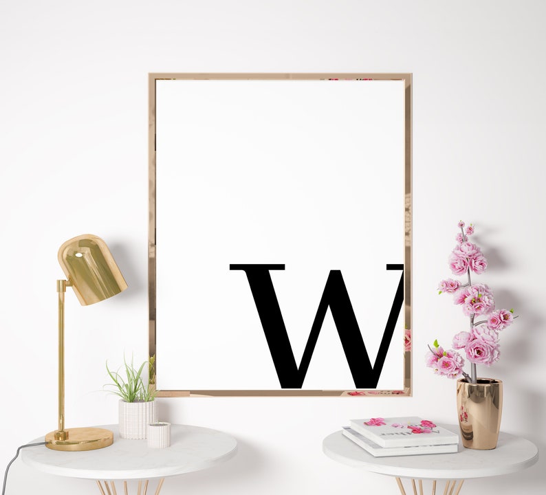 Letter W Print Letter W Sign Scandanavian Wall Art Modern | Etsy