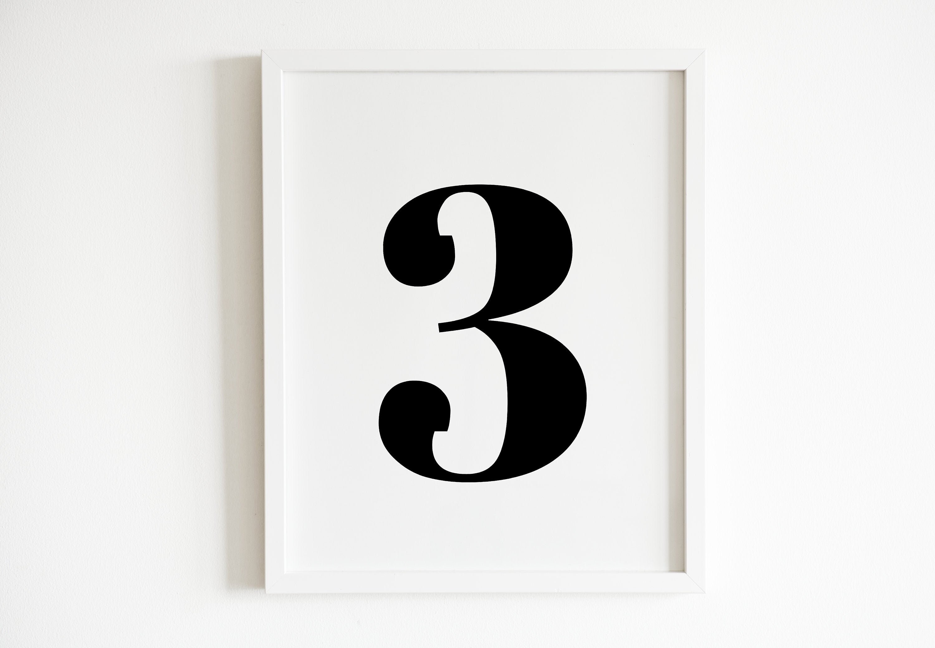 Giant Number 3 Print Large Number 3 Poster Scandanavian Wall | Etsy