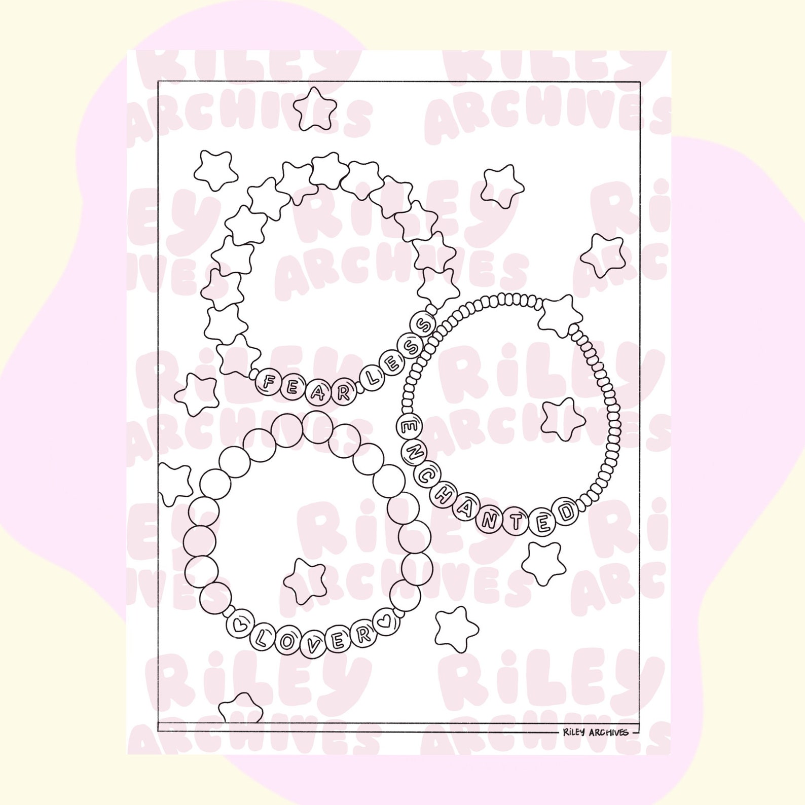 Swiftie Bracelets Coloring Page Download - Etsy