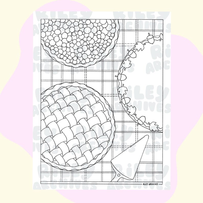 Pie | Coloring Page Download - Etsy