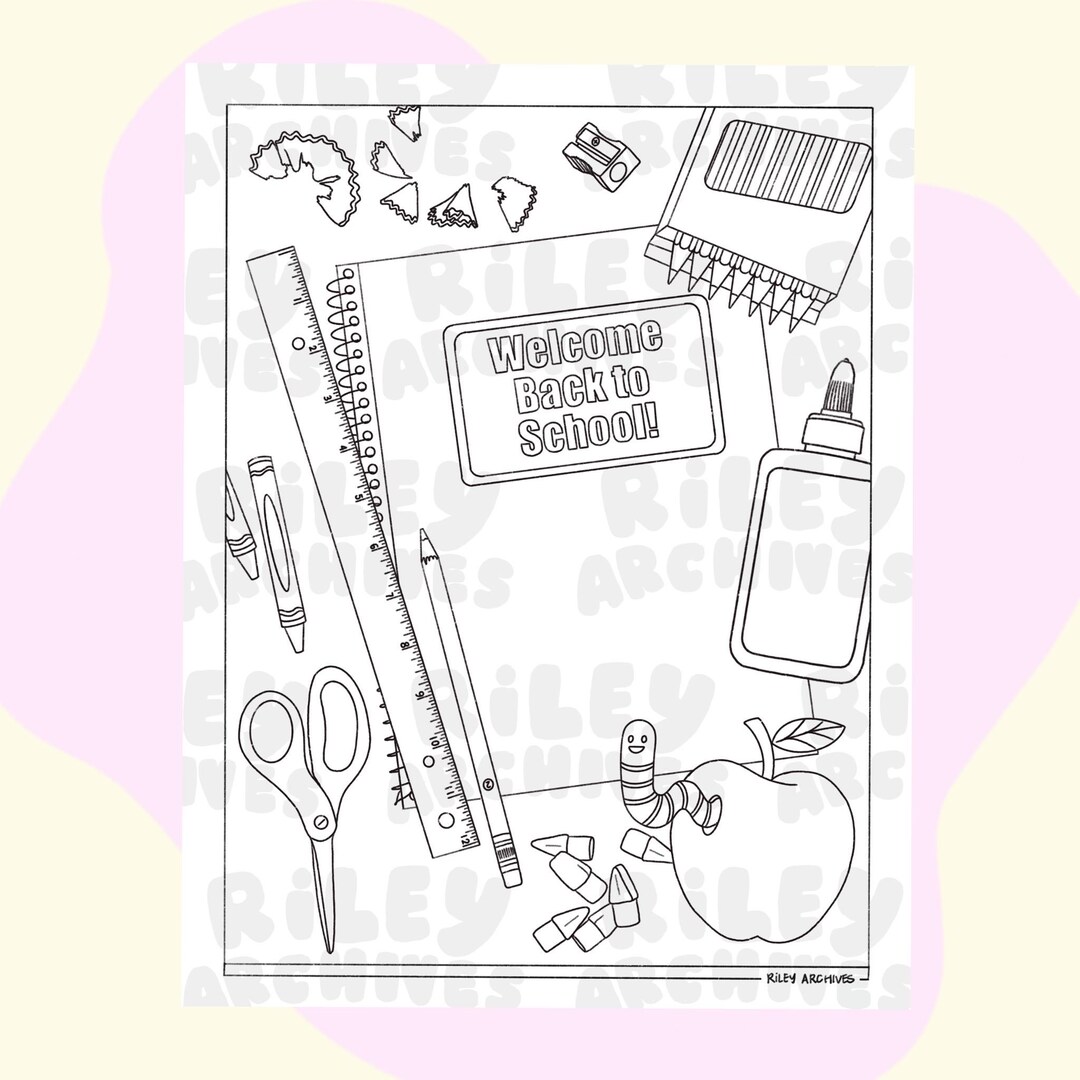 Welcome Back to School Coloring Page Download - Etsy