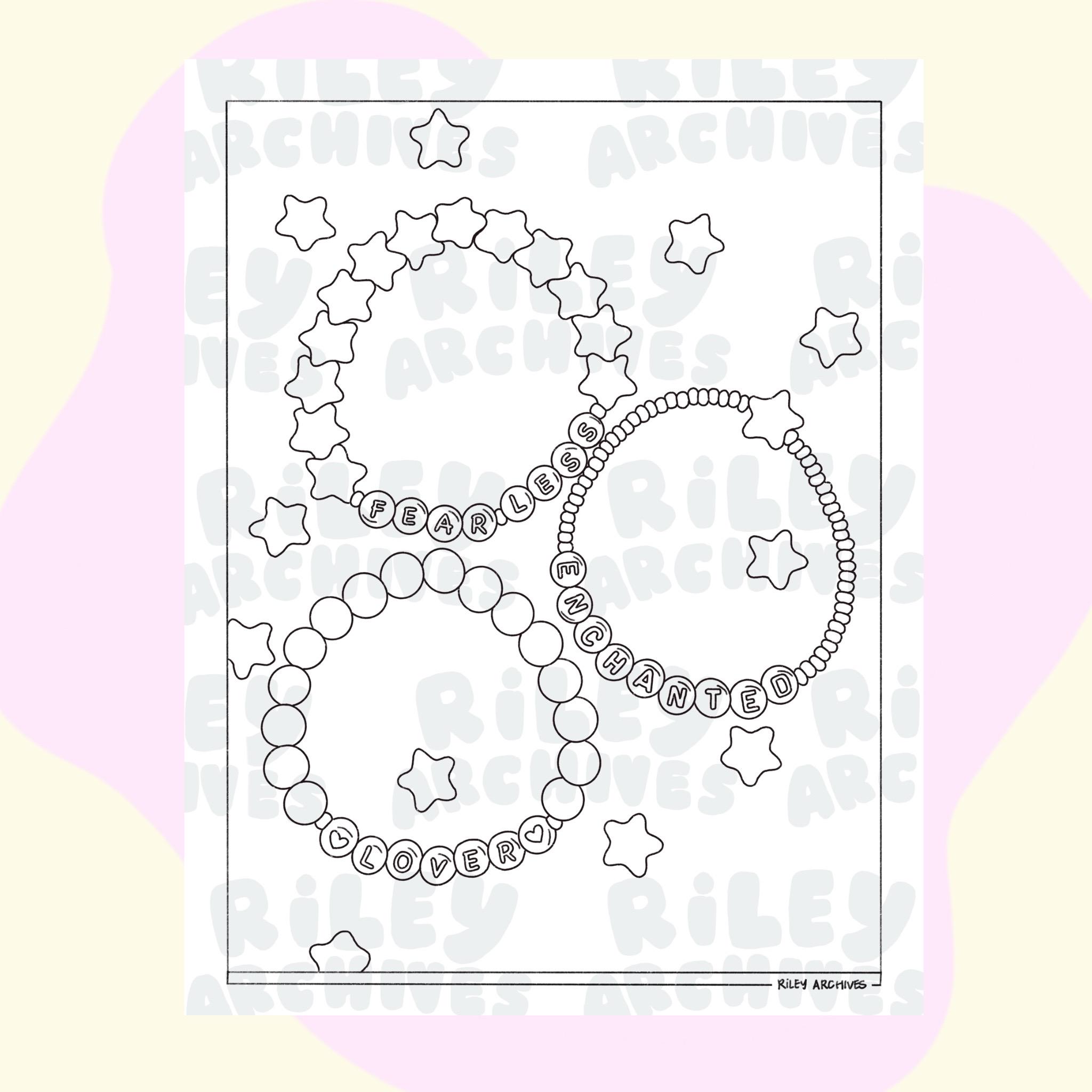 Swiftie Bracelets | Coloring Page Download - Etsy