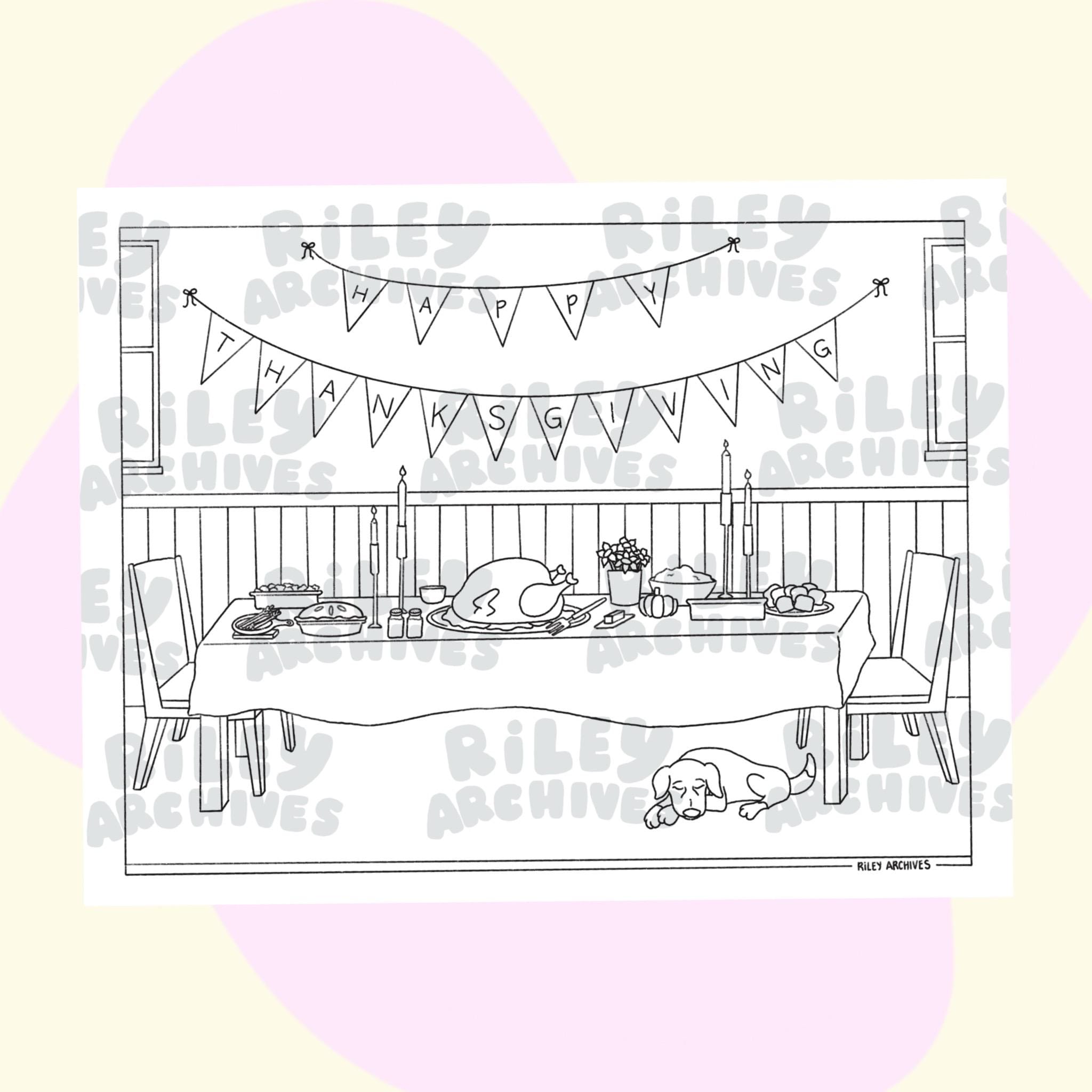 Thanksgiving 2-pack | Coloring Page Download - Etsy