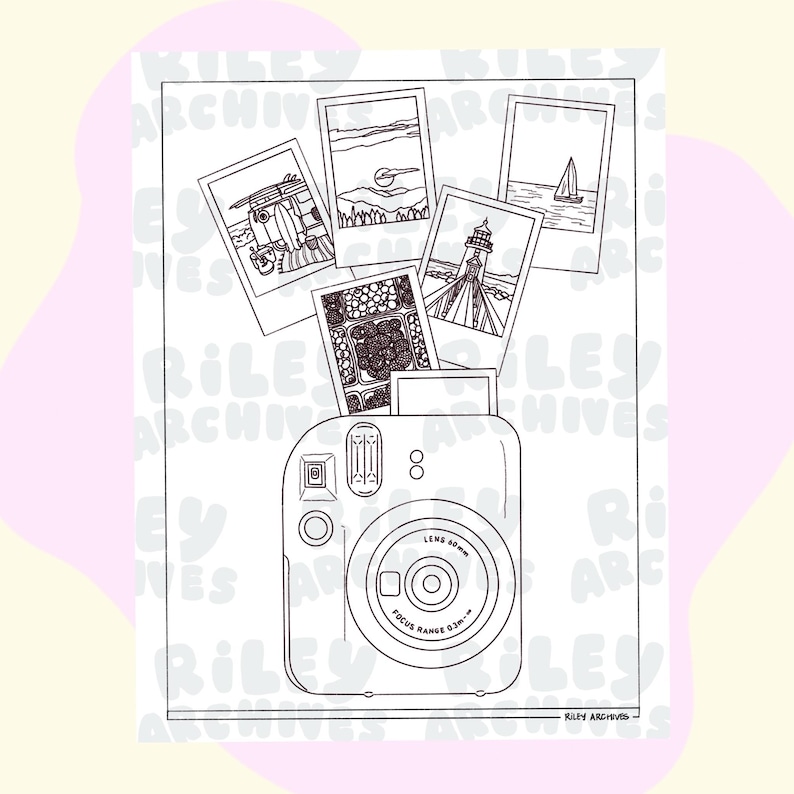 Polaroid | Coloring Page Download - Etsy